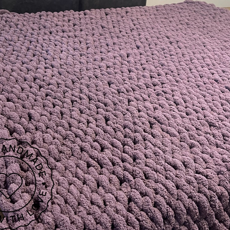 Hand Knit Throw - Etsy