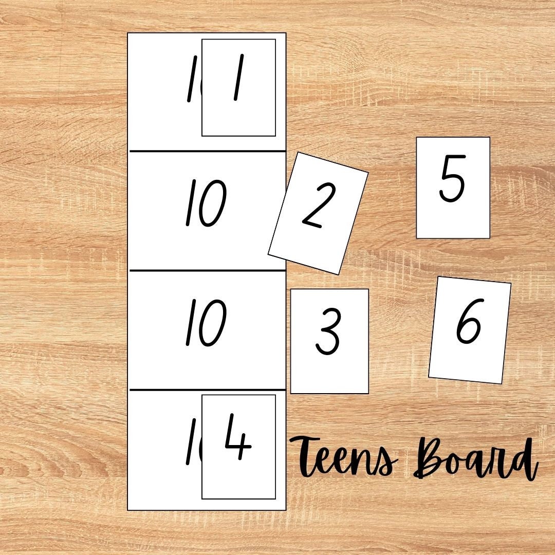 Montessori Teen Numbers - Etsy