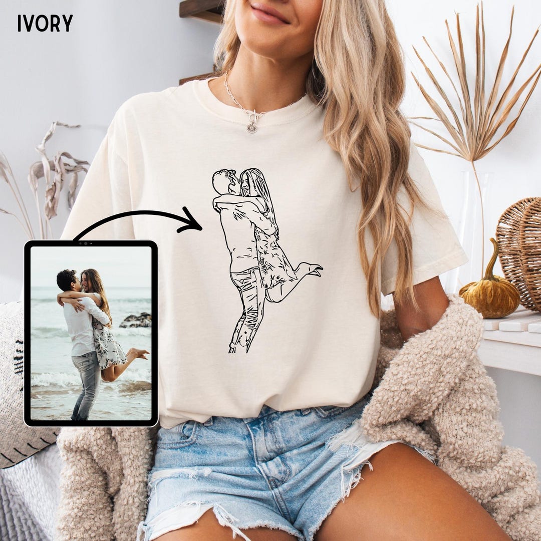 Custom Portrait Shirt, Comfort Colors Custom Portrait From Photo ...