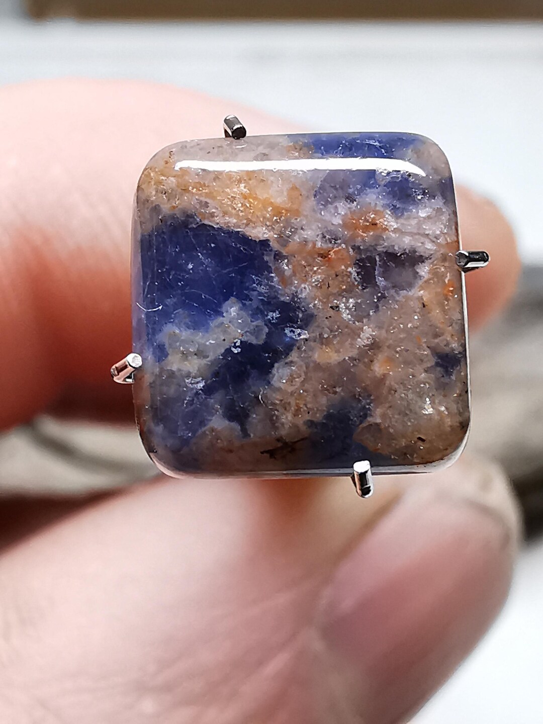 Red & Blue UV Reactive Fluorescent Sodalite Square Cabochon - Etsy