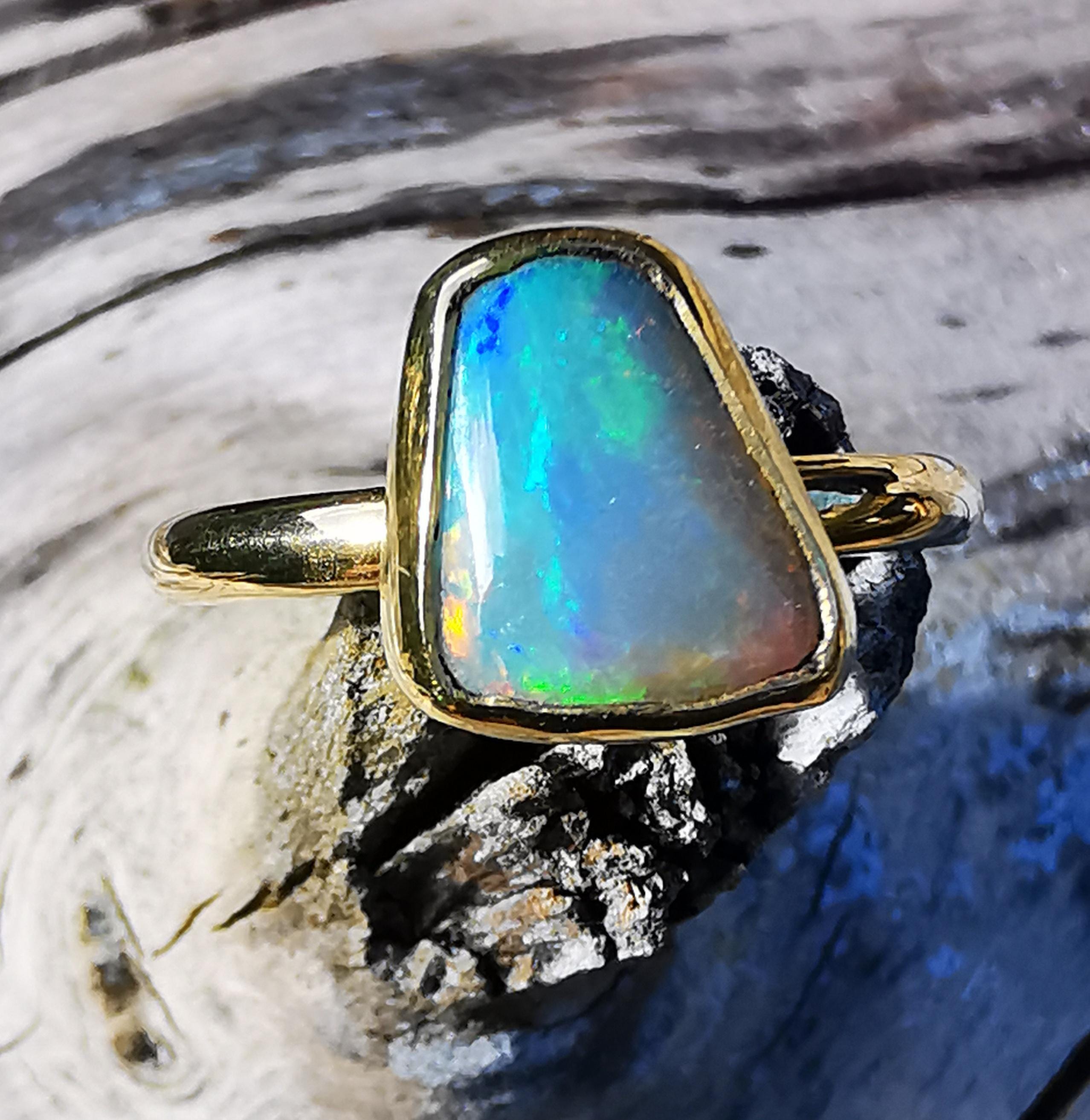 Opal Hunters "the Bushmen" 1.20ct Crystal Opal Set in Scottish Panned ...