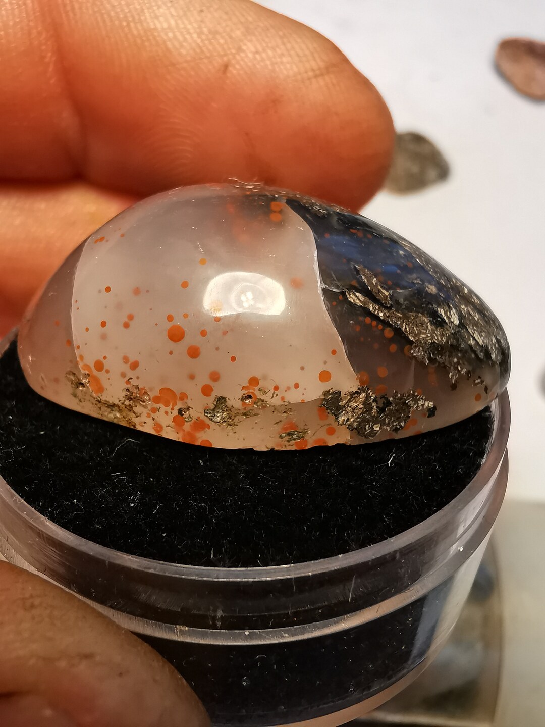 Scottish Moss Agate With Orange Spots Cabochon2 - Etsy