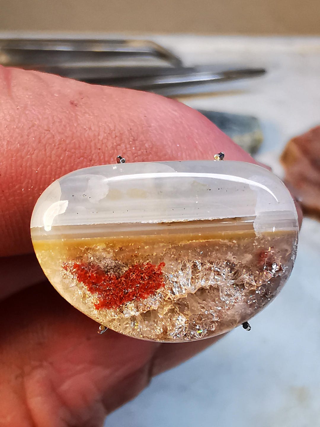 Usan Beach Water Level, Quartz &moss Agate #2 - Etsy