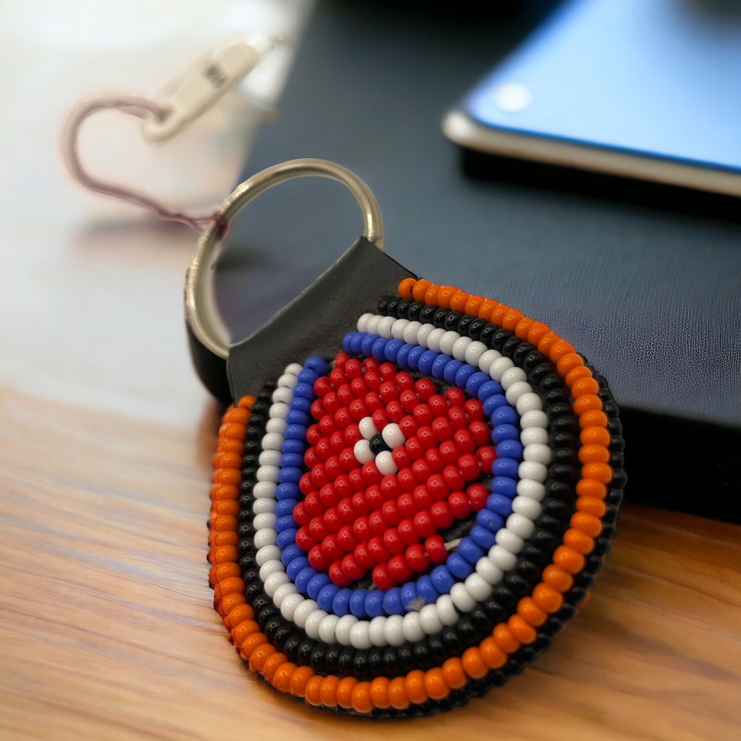 African Keychain, African Beaded Tag, Accessories, Keychains - Etsy