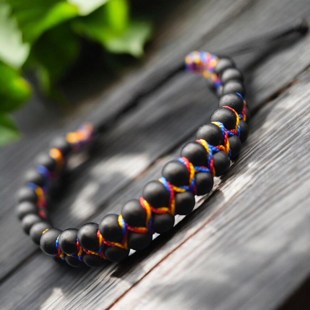 Handmade African Bracelet for Men - Beaded Tribal Jewelry - Adjustable ...