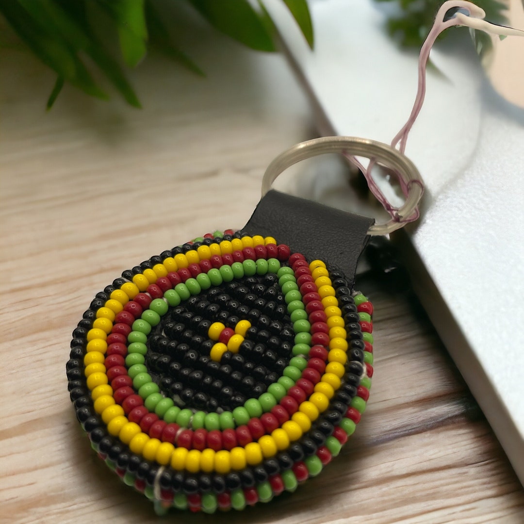 African Keychain, African Beaded Tag, Accessories, Keychains - Etsy