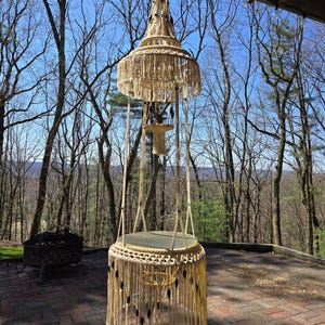 Vintage Macrame Hanging Table, Beaded Boho Decor, 1970s Two-tier - Etsy