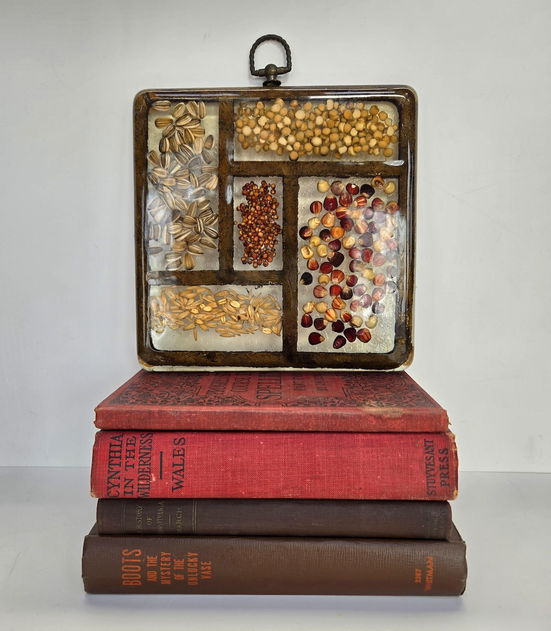 Vintage Resin Acrylic Trivet, Floral, Ladybug, Fern, Bohemian, Kitchen ...