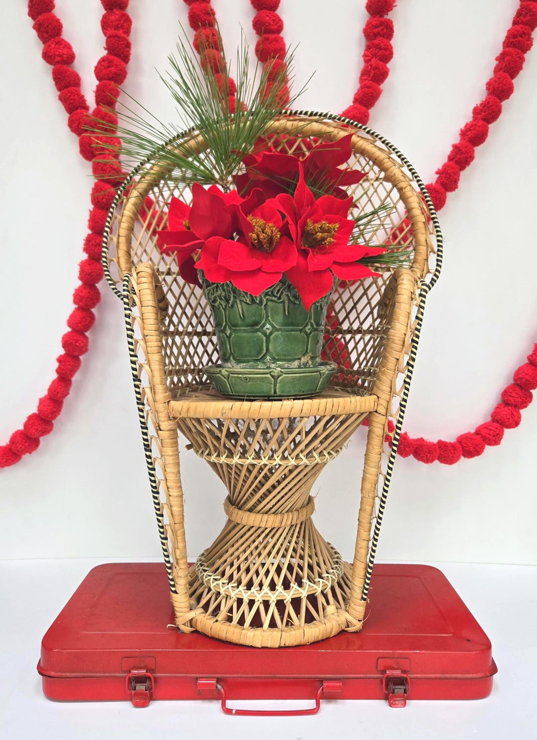 Vintage Wicker Chair Plant Stand, Boho Home Decor, Display - Etsy