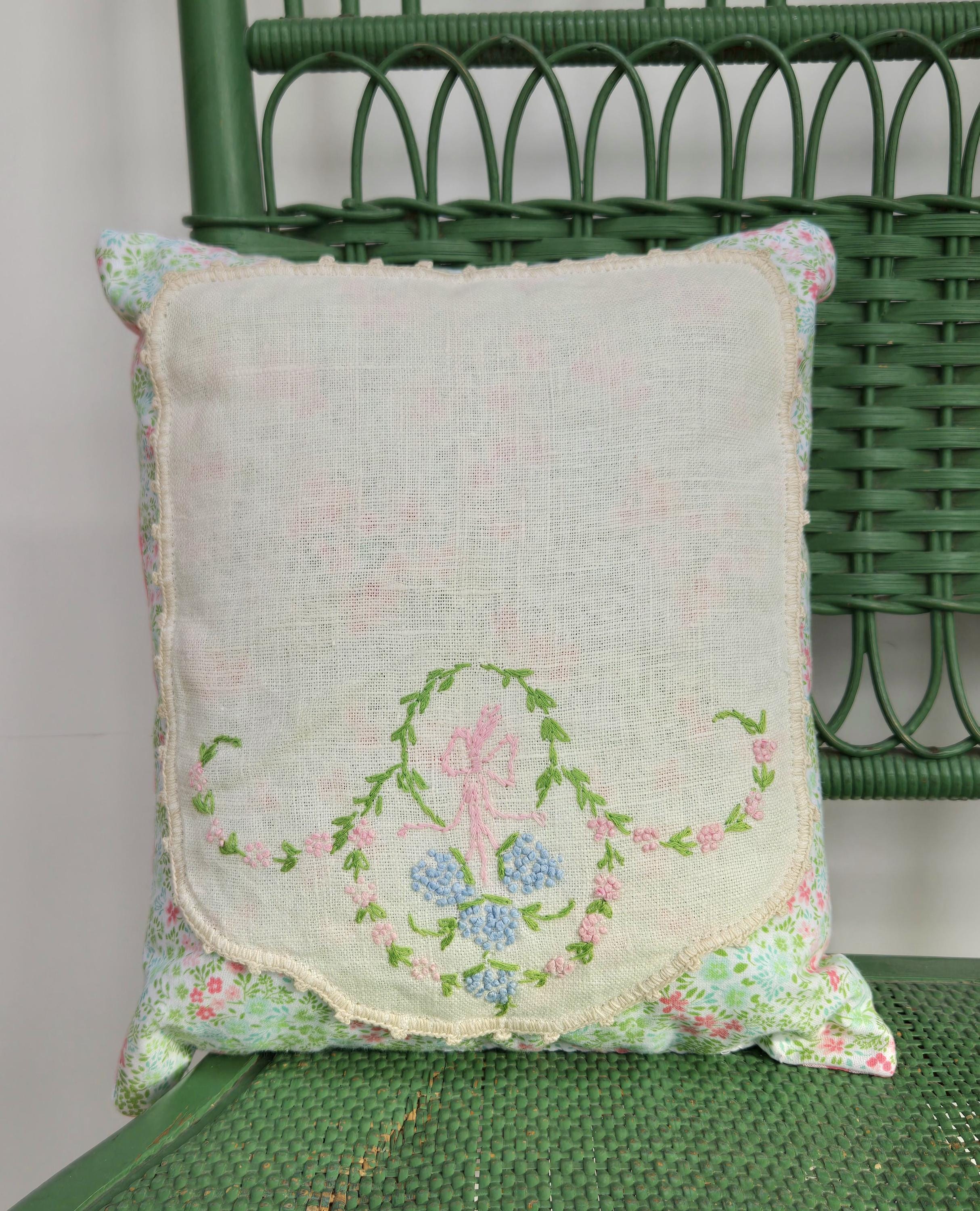 Vintage Antique Linen Upcycled Hand Made Throw Pillow, Insert Included ...