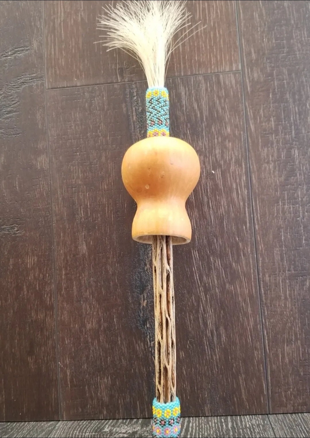 Handmade Indigenous, First Nations Beaded Ceremonial Rattle/shaker ...
