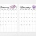 Printable 2024 Calendar, Monthly Planner, Watercolor Flowers, Botanical ...
