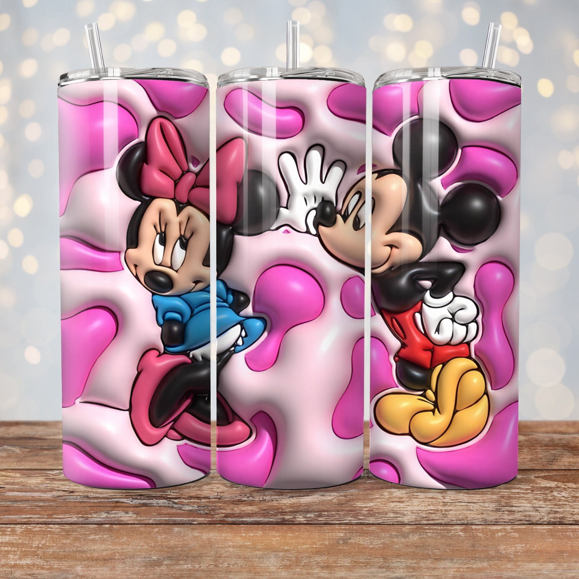 15 3D Inflated Cartoon Tumbler Wrap, Mouse Design Tumbler, 3D Puffy Magic Castle Sublimation ...