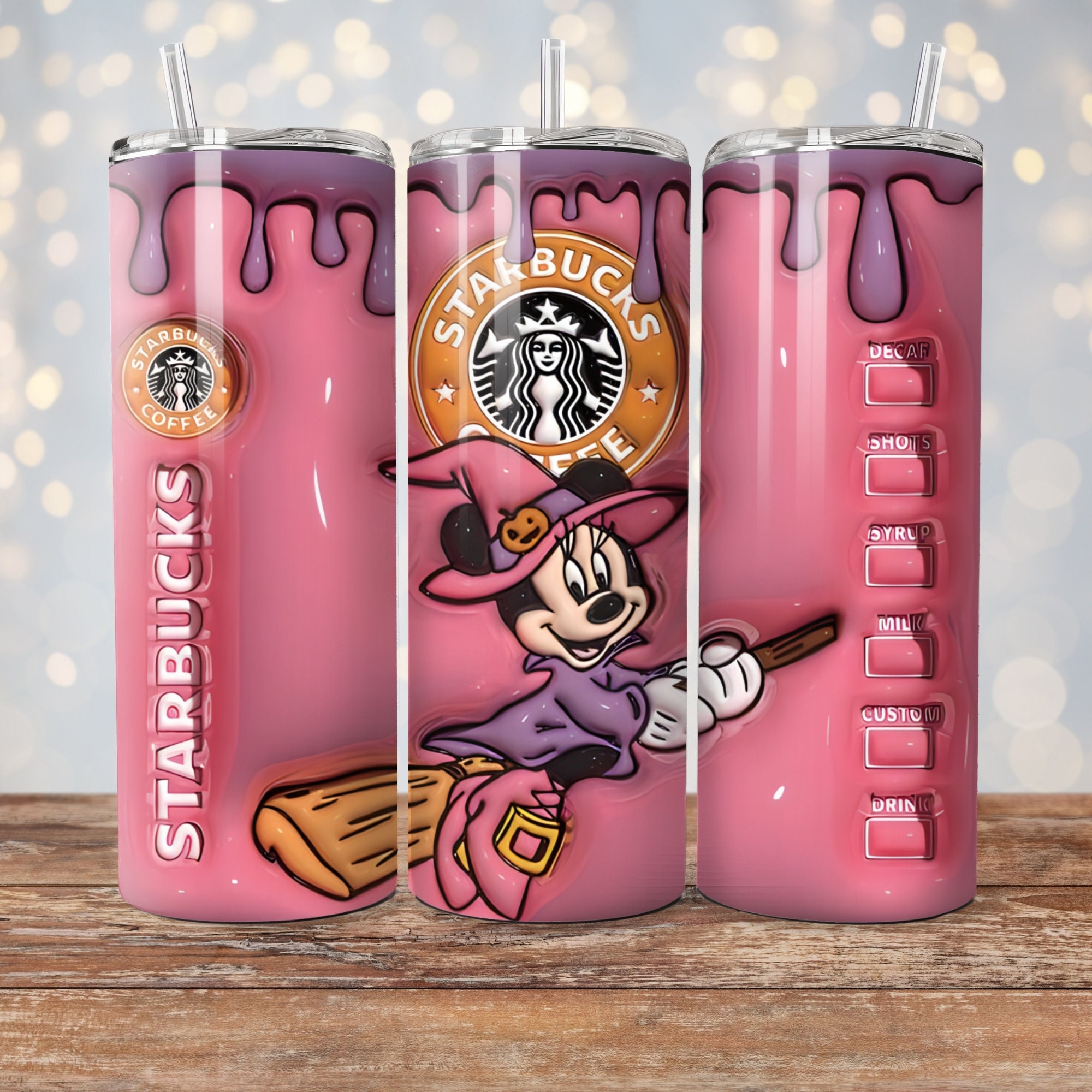 15 3D Inflated Cartoon Tumbler Wrap, Mouse Design Tumbler, 3D Puffy Magic Castle Sublimation ...