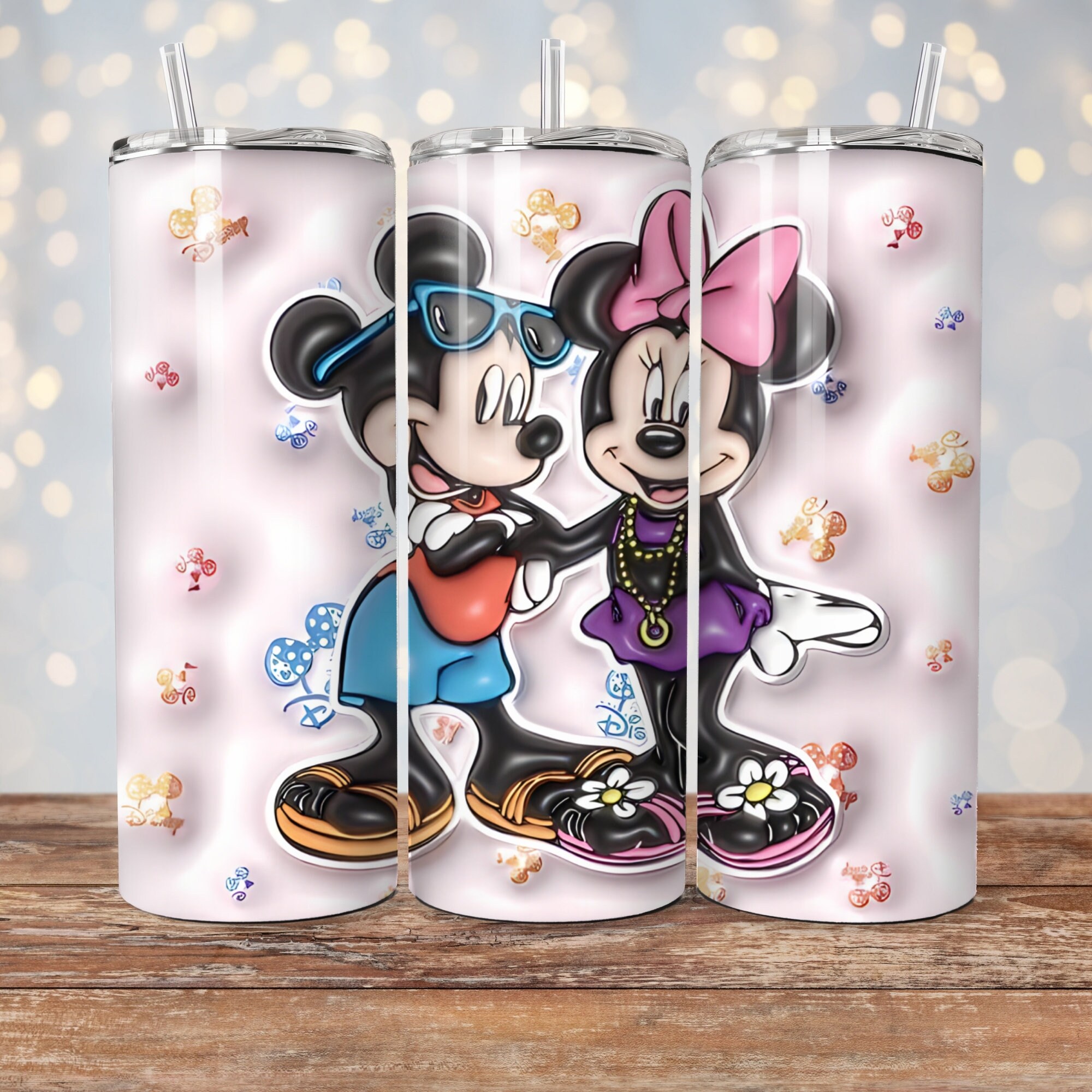 15 3D Inflated Cartoon Tumbler Wrap, Mouse Design Tumbler, 3D Puffy Magic Castle Sublimation ...