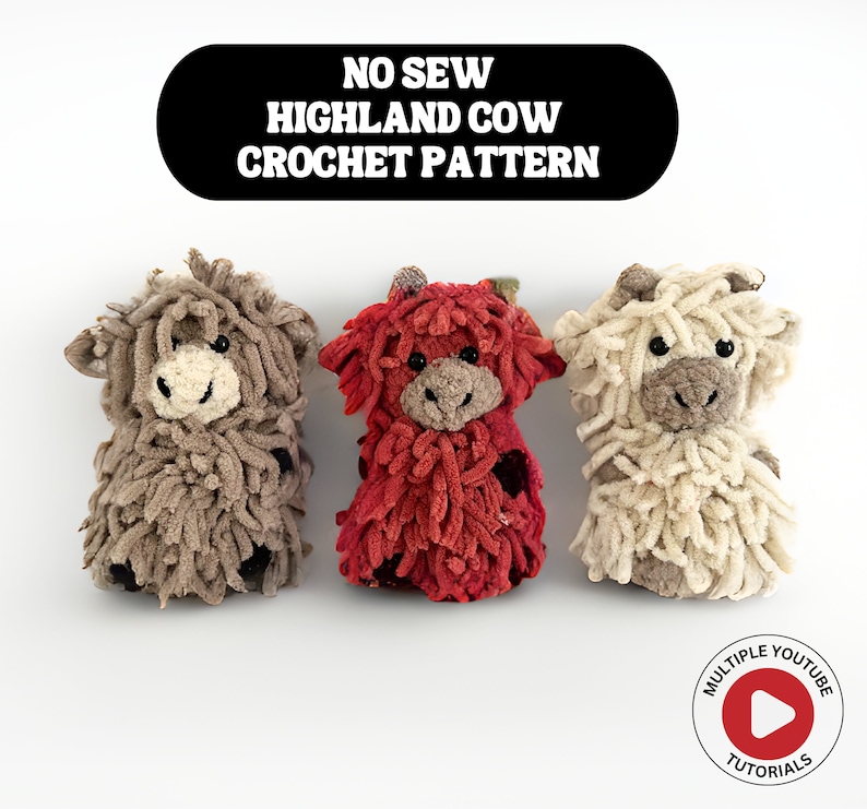 No Sew Highland Cow Crochet Pattern | No Sew Amigurumi Pattern ...