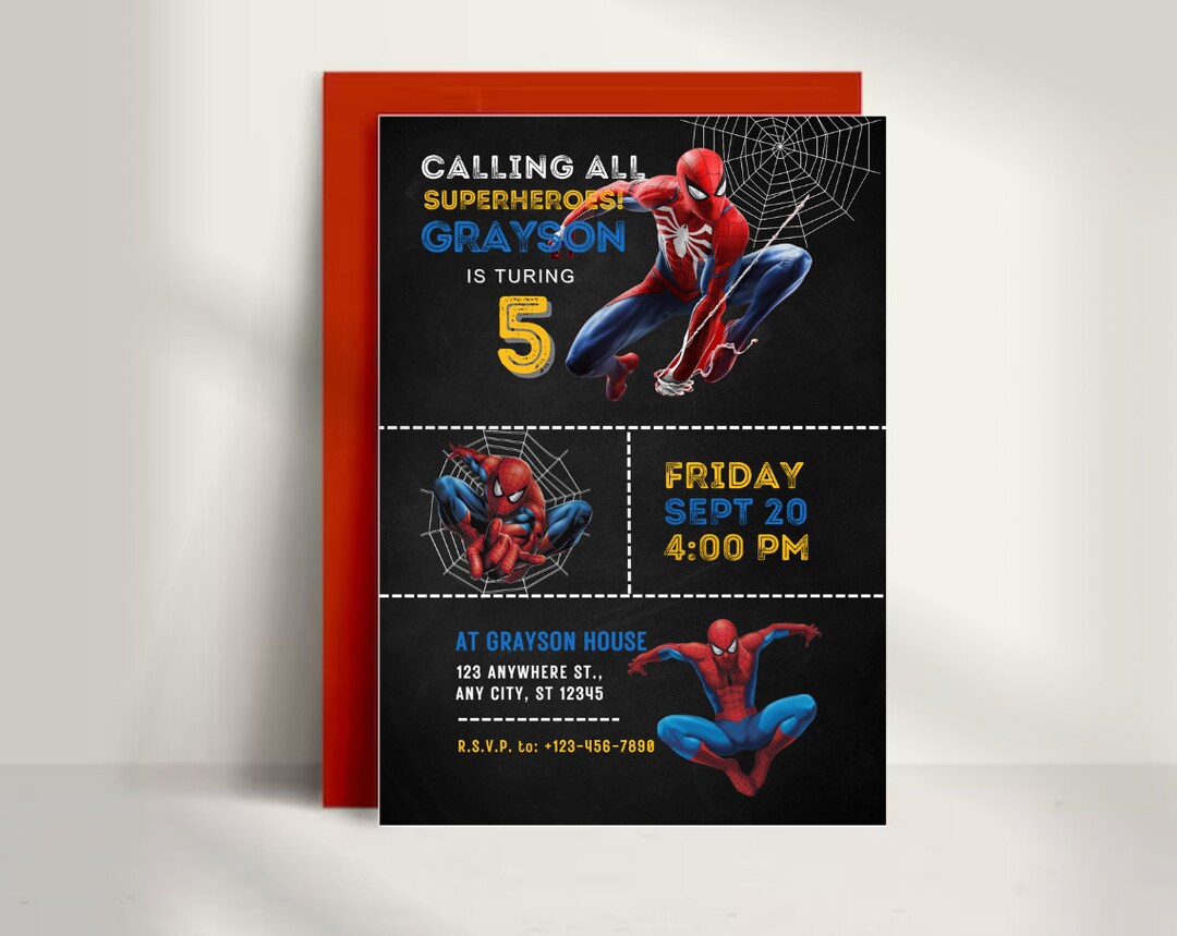 Editable Spiderman Birthday Invitation // Spider-man Birthday Invite ...