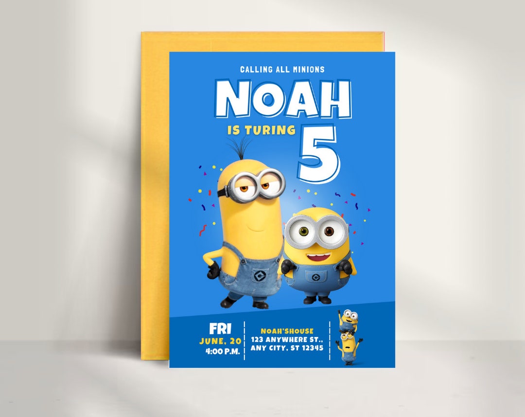Minions Party Invitation // Minion Birthday Invite // Kids Party Invite ...