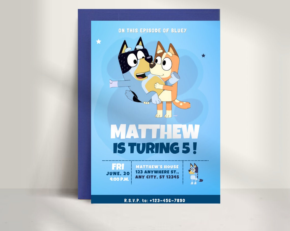 Invitación a la fiesta temática de Bluey // Descarga digital de ...
