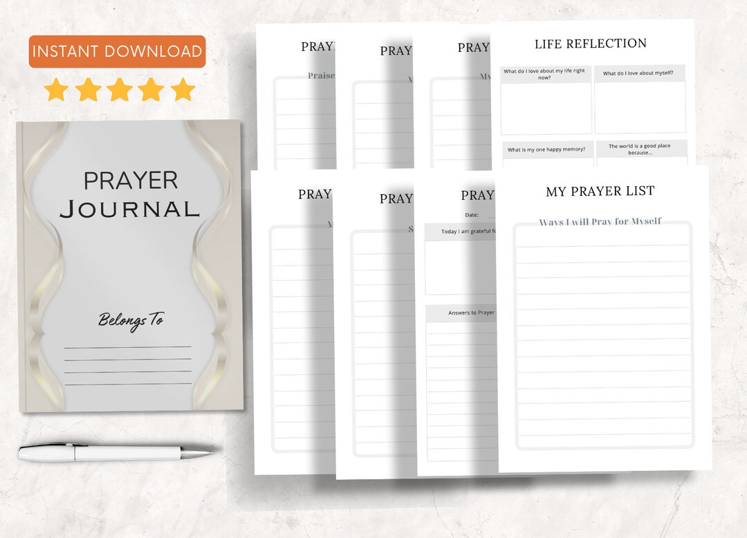 Prayer Journal Printable | Bible Study Guide | Gratitude Journal ...