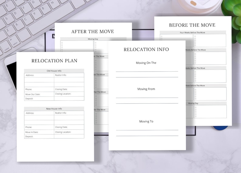 Relocation Planner, Printable Moving Planner, Moving Organizer, Moving ...