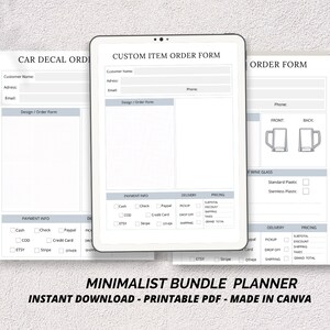 Order Forms Bundle, Order Form Template Editable, Small Business Order ...