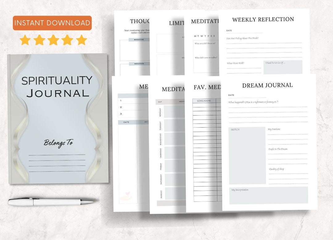 Printable Spirituality Planner Manifestation Journal Digital Chakra ...