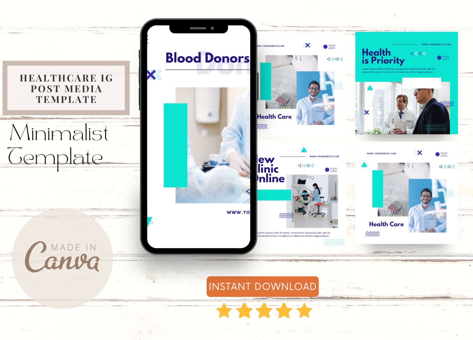 Medical Doctor Instagram Pack Hospital Social Media Posts - Etsy