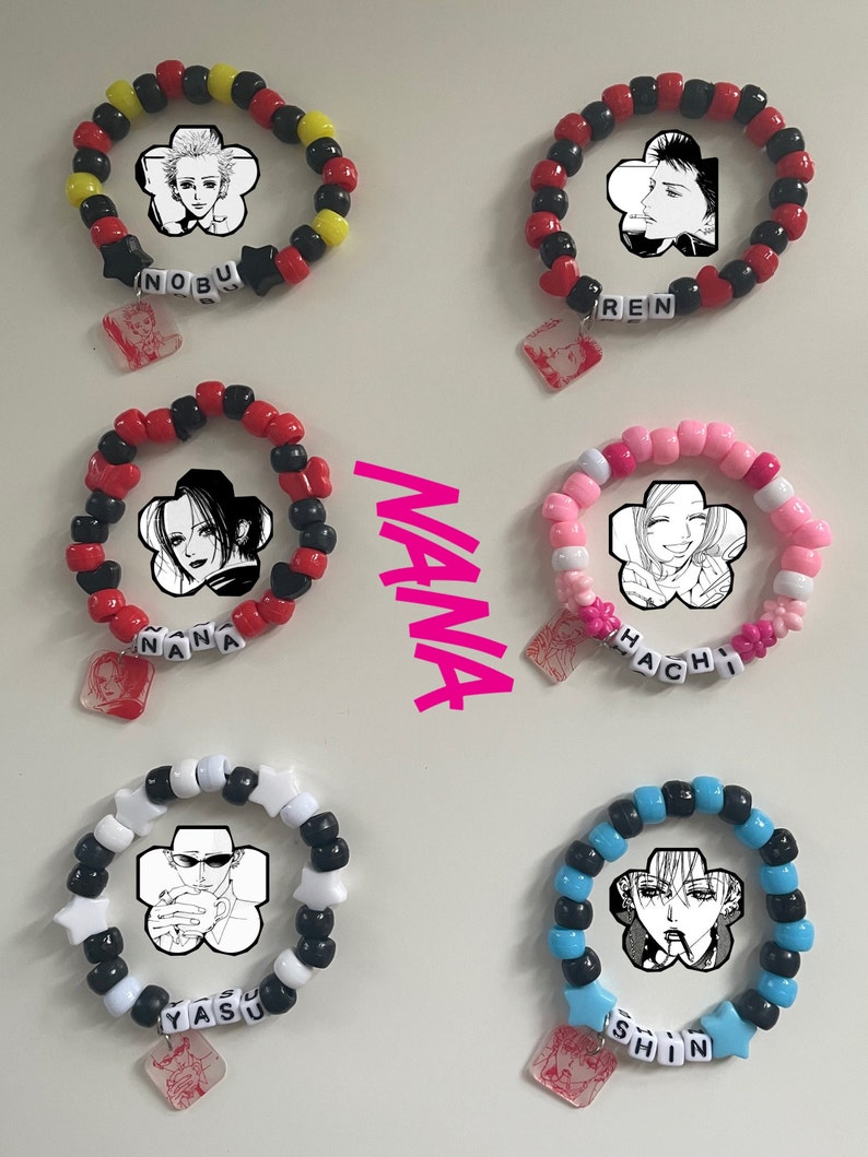 Nana anime Kandi Charm Bracelets : Nana,hatchi,ren,yasu,shin,nobu - Etsy