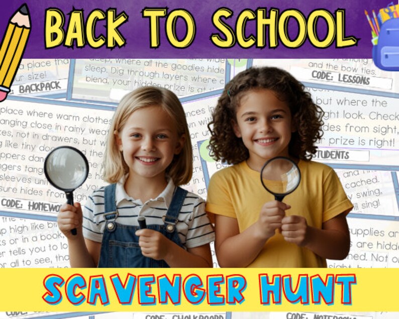 Back to School Printable Scavenger Hunt for Kids Ages 7-10 | First Day ...