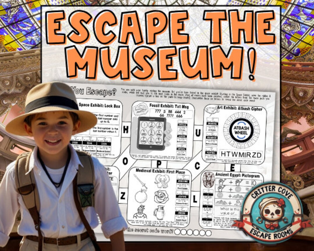 Easy Escape Room Printable Placemat Game | Escape the Museum Travel ...