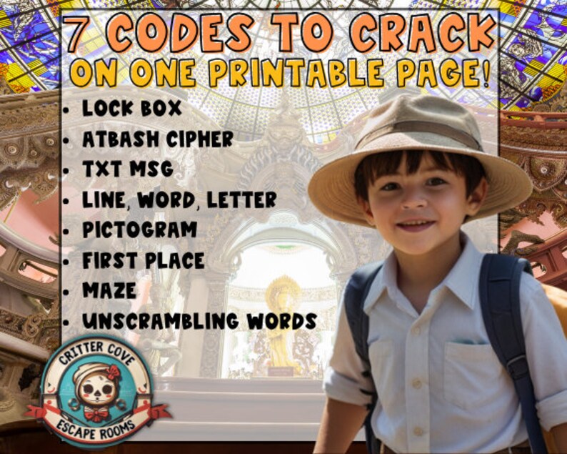 Easy Escape Room Printable Placemat Game | Escape the Museum Travel ...