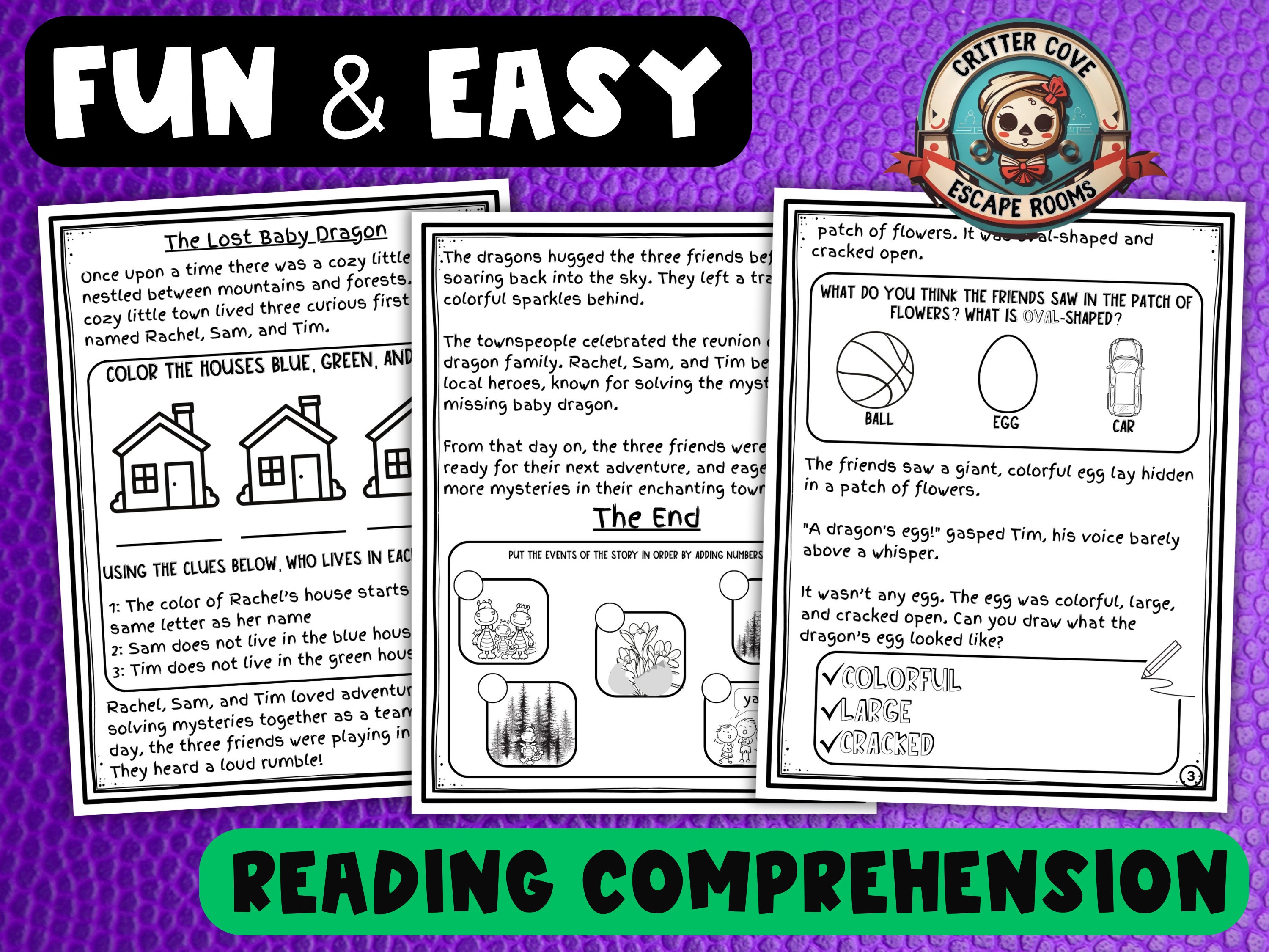 1st Grade Reading Passages With Comprehension Questions | Solve a ...