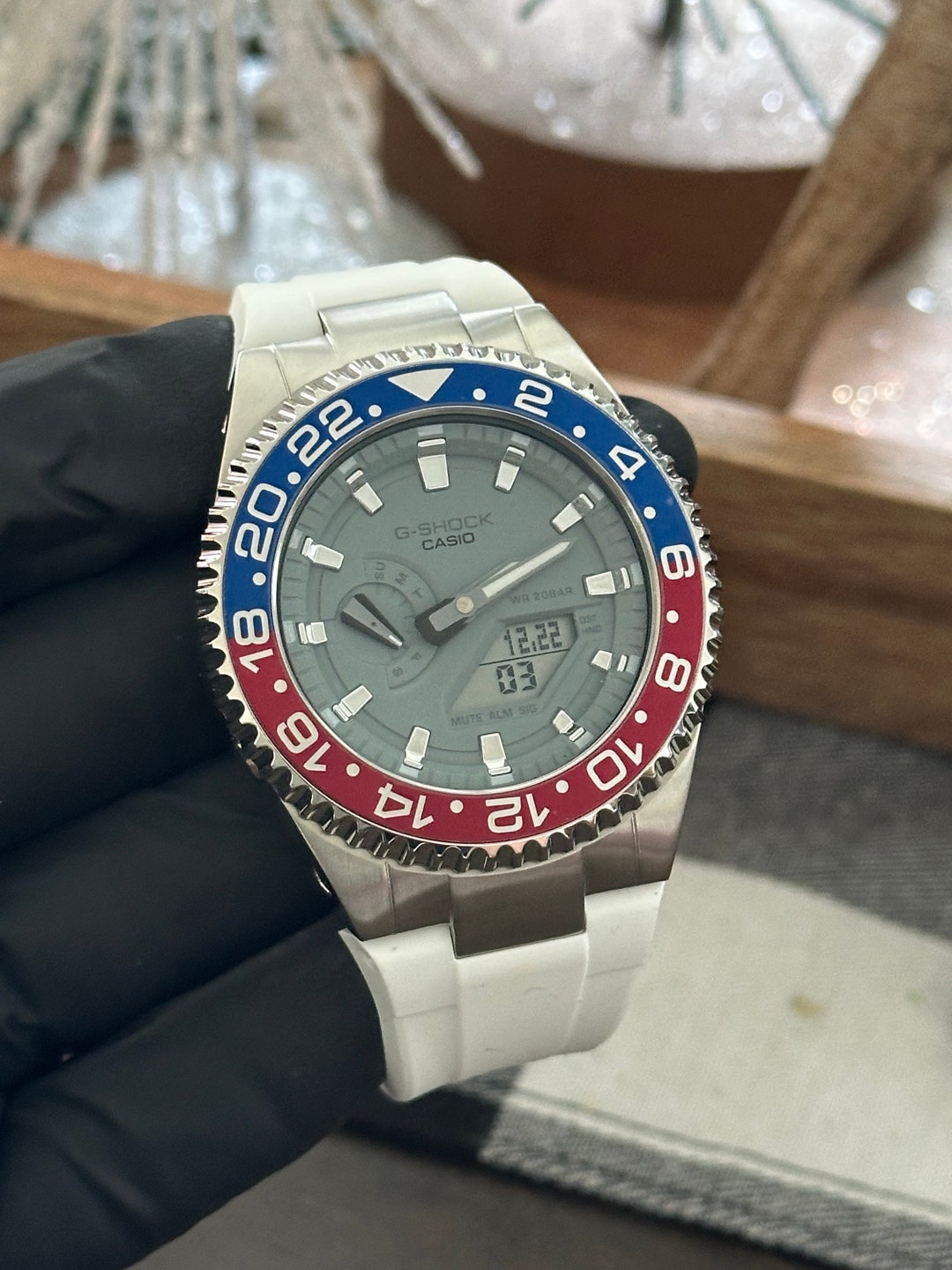 Pepsi GMT G-shock Mod Kit Metal Casioak Stainless Steel Watch Custom ...