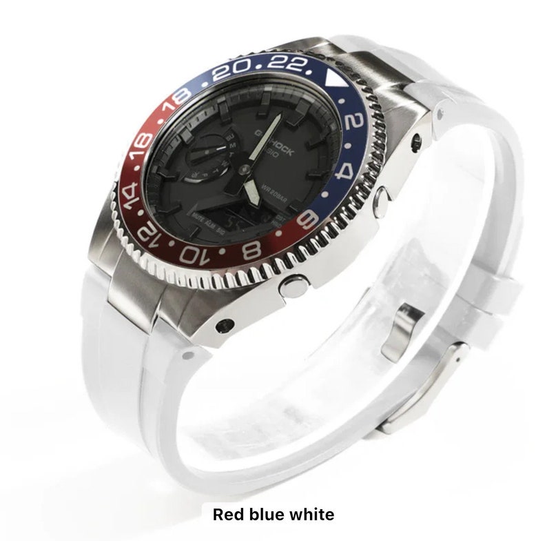 Pepsi GMT G-shock Mod Kit Metal Casioak Stainless Steel Watch Custom ...