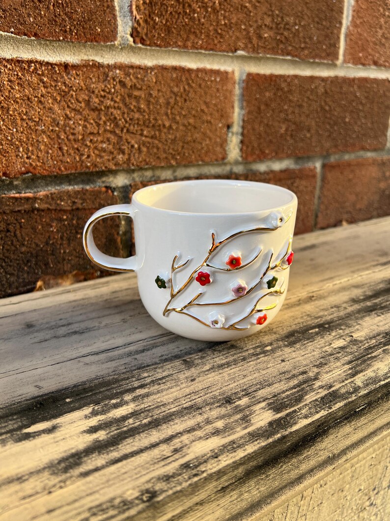 Personalized Handmade Ceramic Mug Gift Set: Tea & Wooden Coaster - Etsy