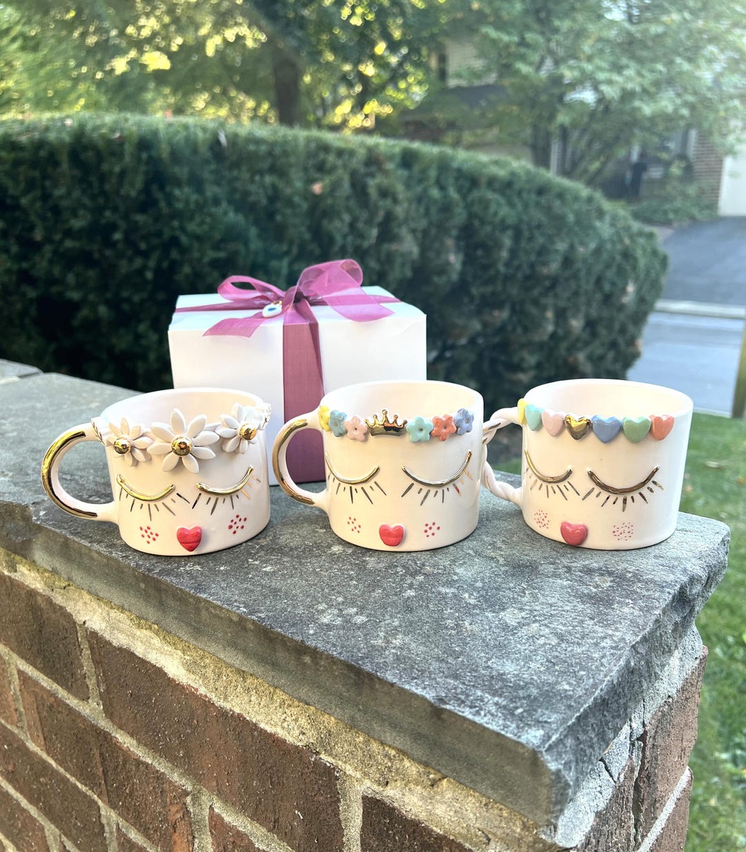 Handmade Ceramic Mug Gift Set: 10oz Pottery Tea Cup With Coaster - Etsy