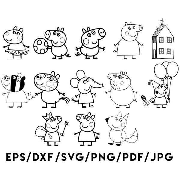 Peppa Pig Svg - Etsy UK