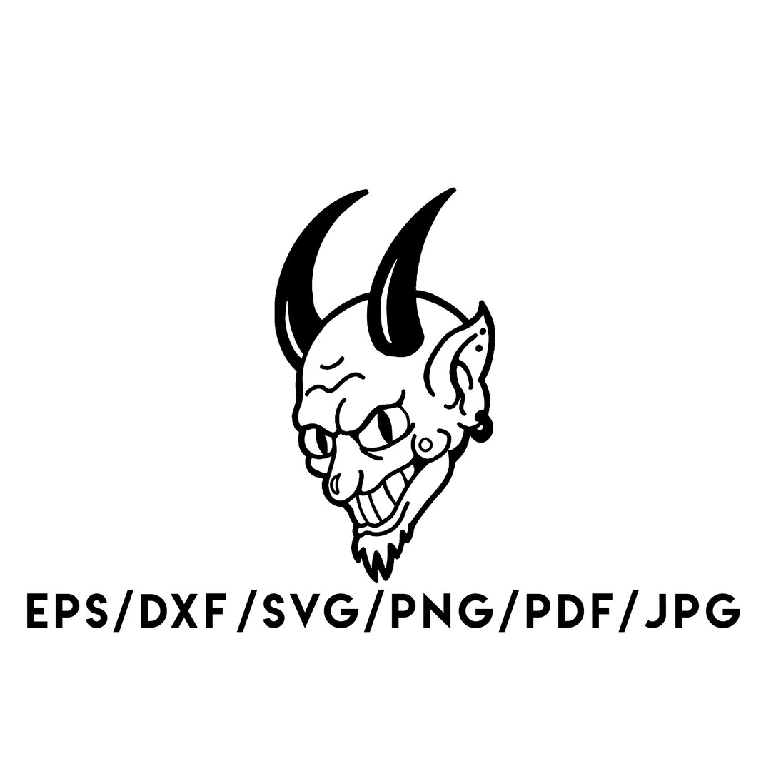 Devil Head Design Instant Download Svg, Eps, Dxf, Png, Pdf, Jpg Digital ...