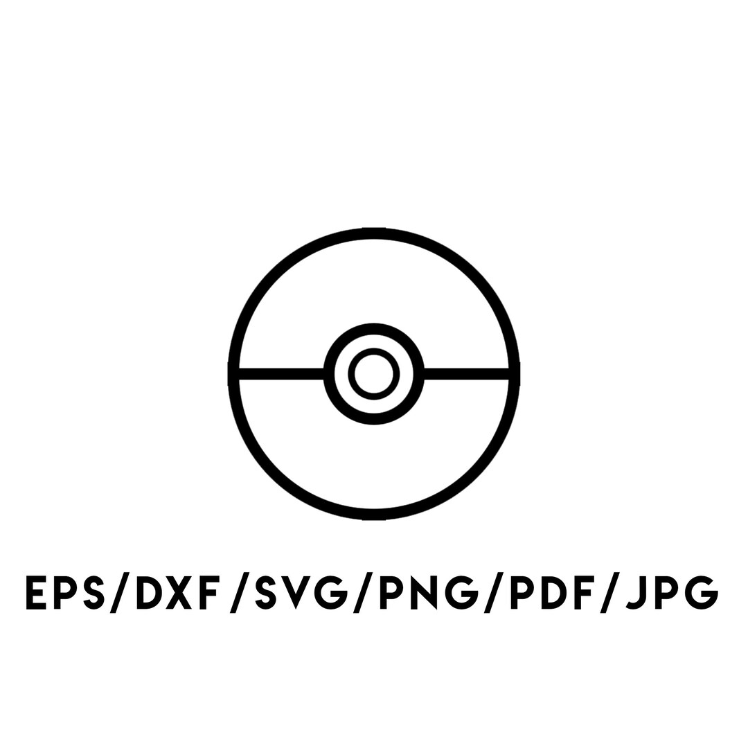 Pokemon Pokeball Design Instant Download Svg, Eps, Dxf, Png, Pdf, Jpg ...
