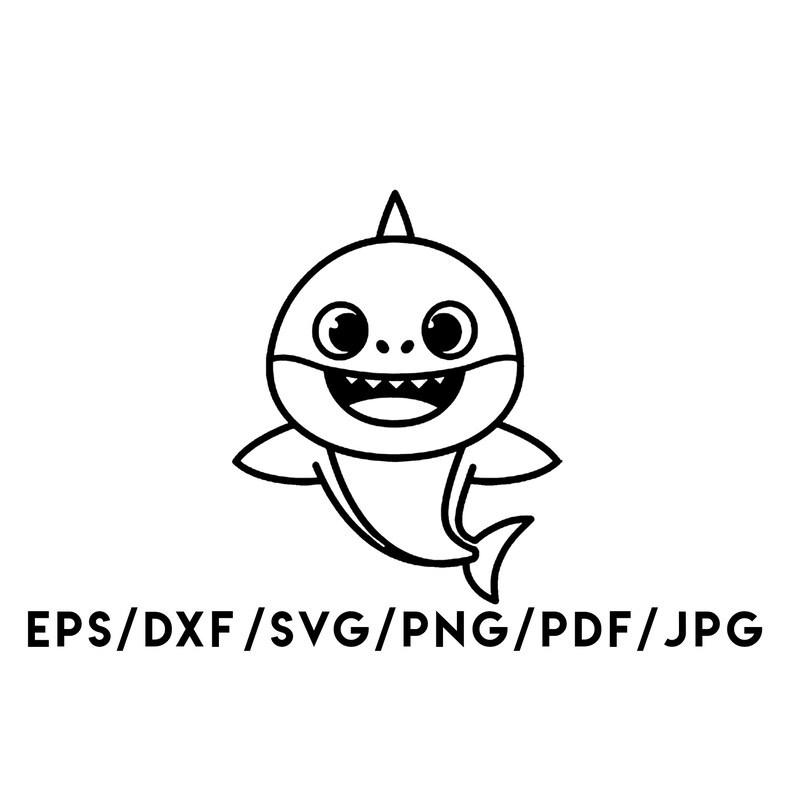 Baby Shark Design Instant Download Svg, Eps, Dxf, Png, Pdf, Jpg Digital ...