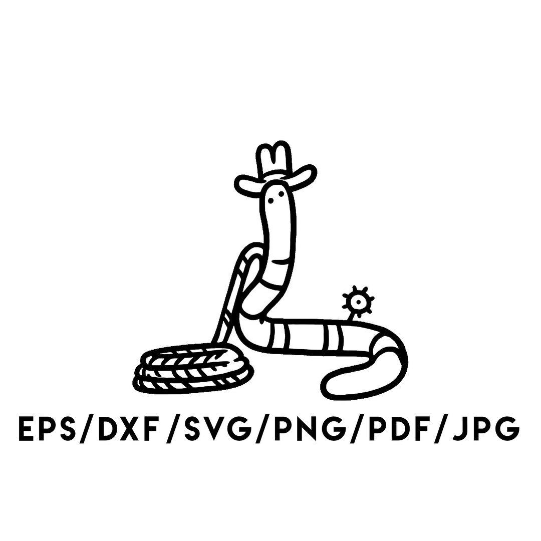 Cowboy Worm Design Instant Download Svg, Eps, Dxf, Png, Pdf, Jpg ...