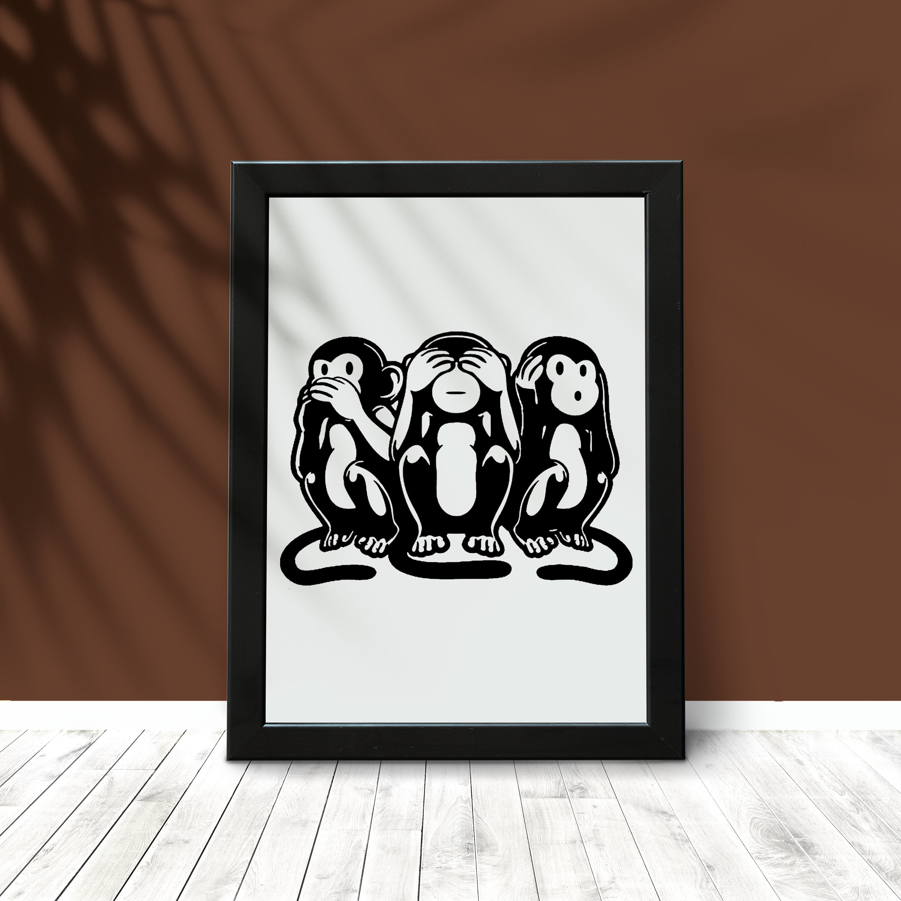 Three Monkeys Design Instant Download Svg, Eps, Dxf, Png, Pdf, Jpg ...