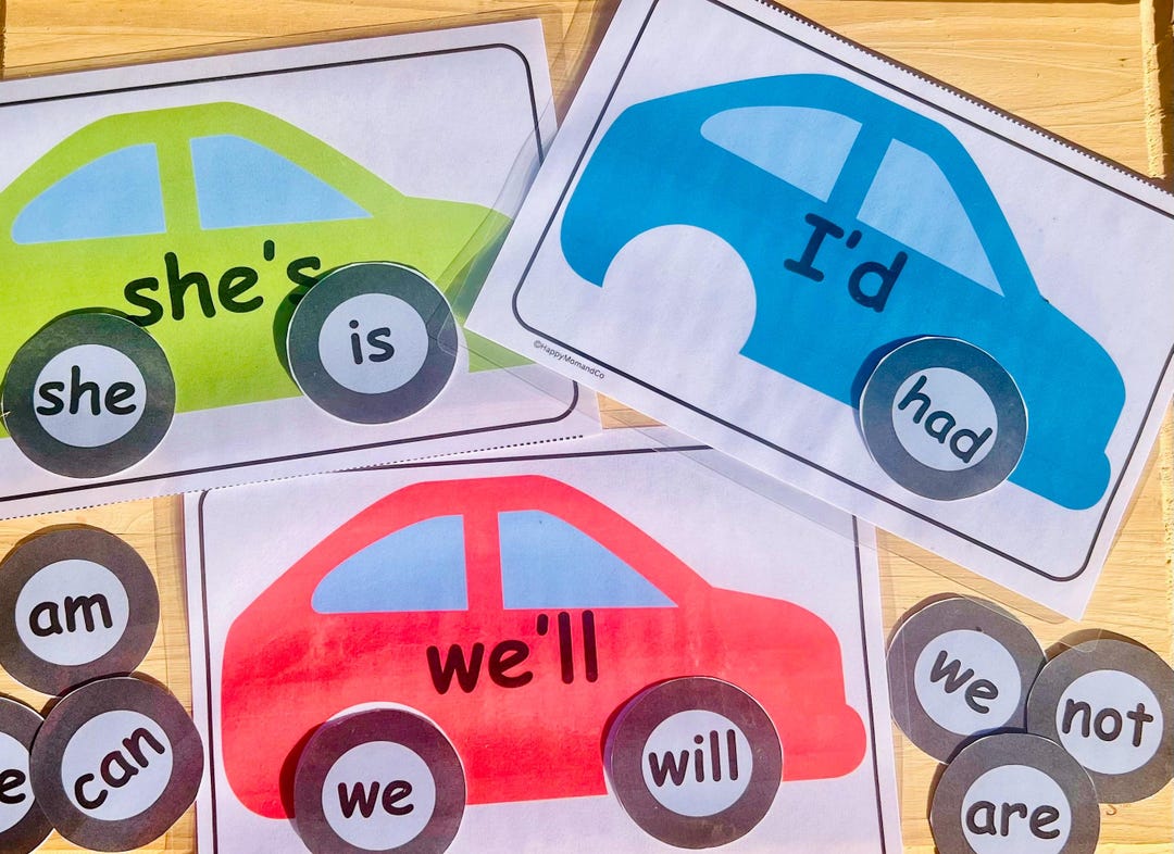 Contractions Activity for Reading and English Language Arts Montessori ...