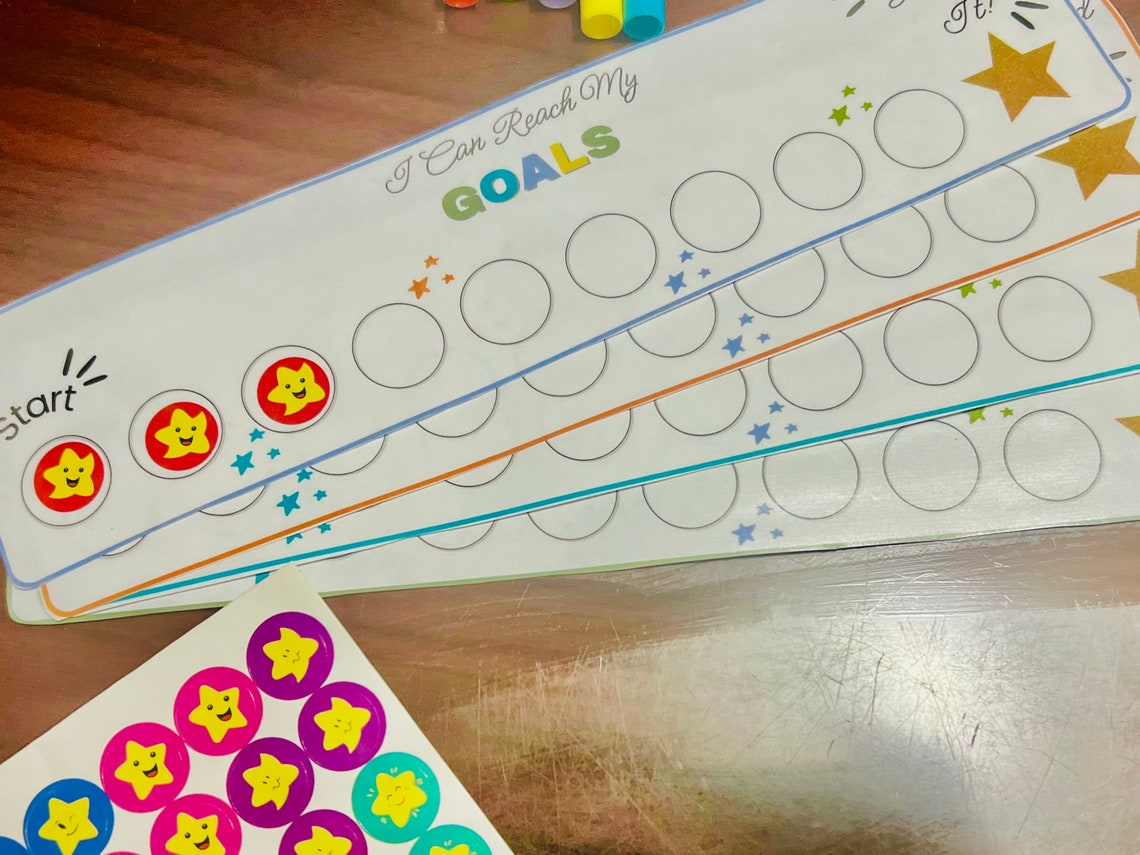 Goal Sticker Chart Rewards Chart Habit Tracker Chore Chart Discipline ...