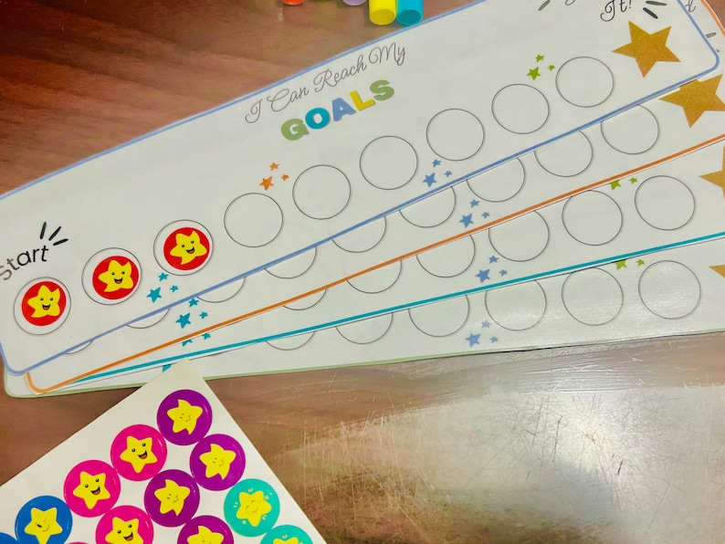 Goal Sticker Chart Rewards Chart Habit Tracker Chore Chart Discipline ...