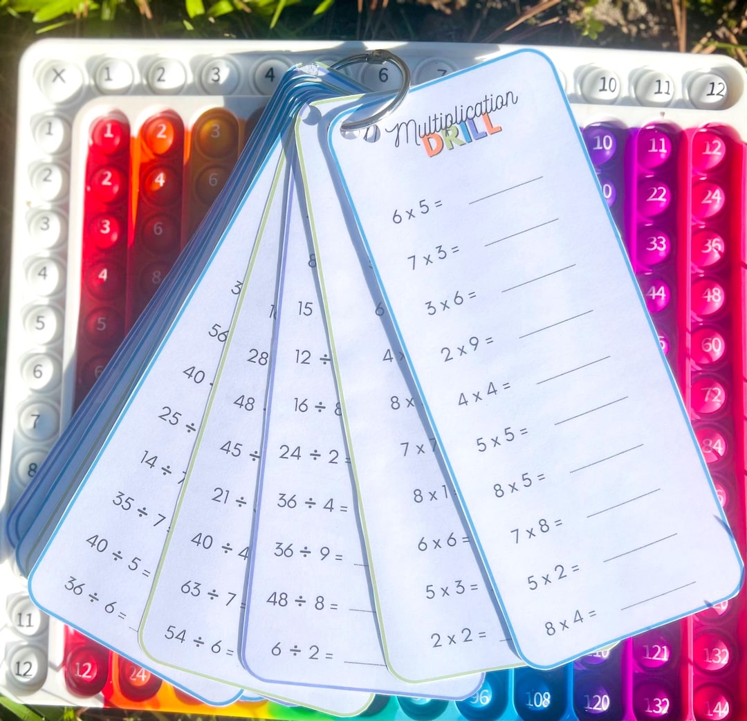 Multiplication and Division Facts Practice Instant Download Cards, Math ...