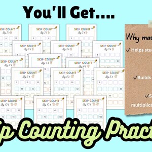 No-prep Multiplication & Skip Counting Practice Worksheets for 3rd and ...