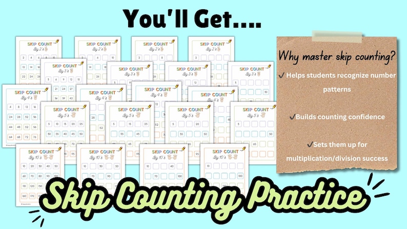 No-prep Multiplication & Skip Counting Practice Worksheets for 3rd and ...