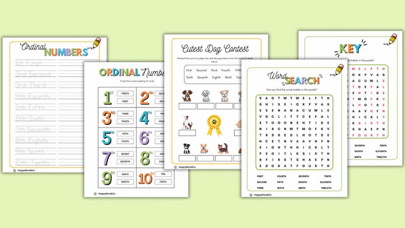 Spelling Numbers & Ordinal Numbers Worksheets (digital Download) - Etsy